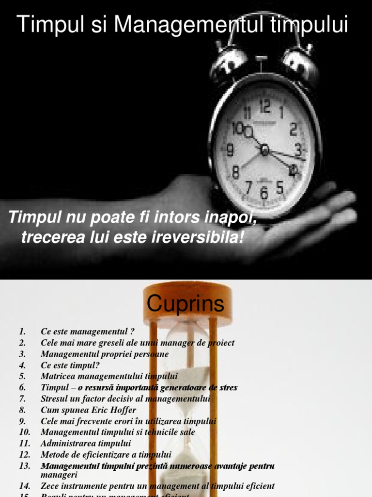 Timpul si Managementul timpului