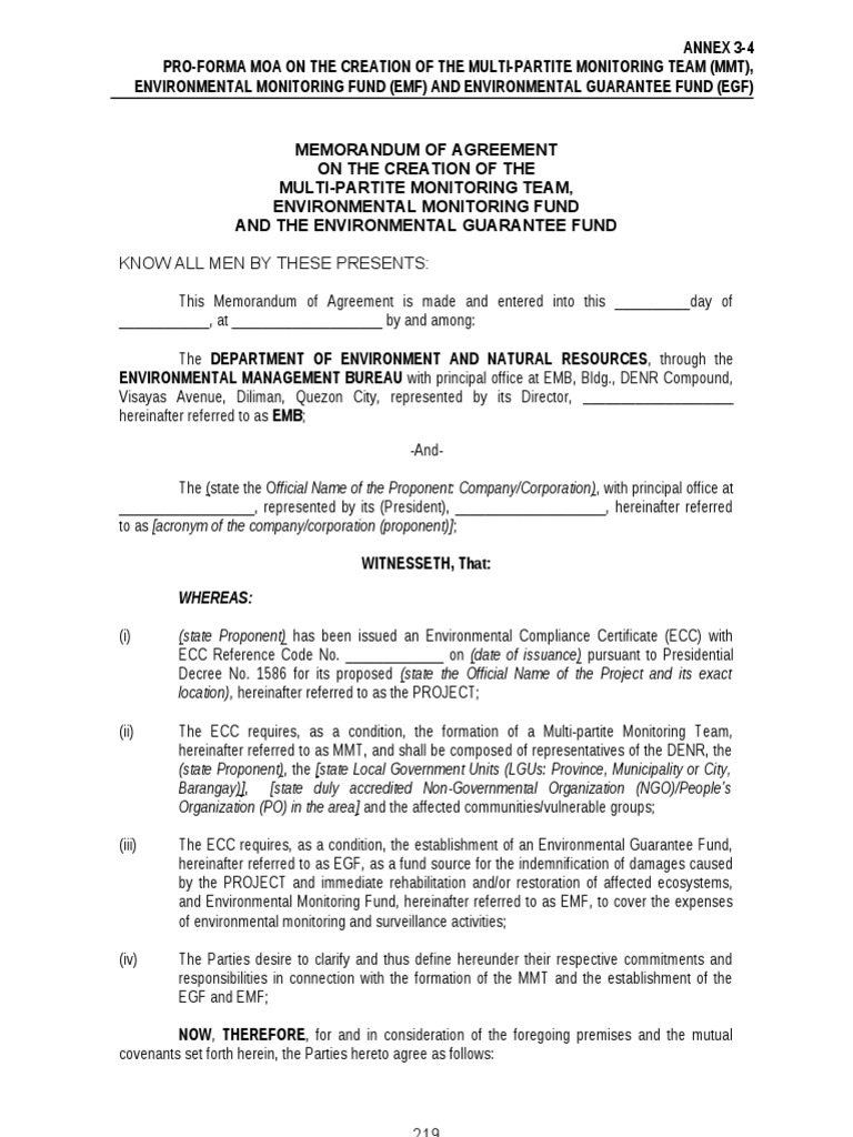 Annex 3 - 4-Revised MOA | PDF | Verification And Validation | Insurance