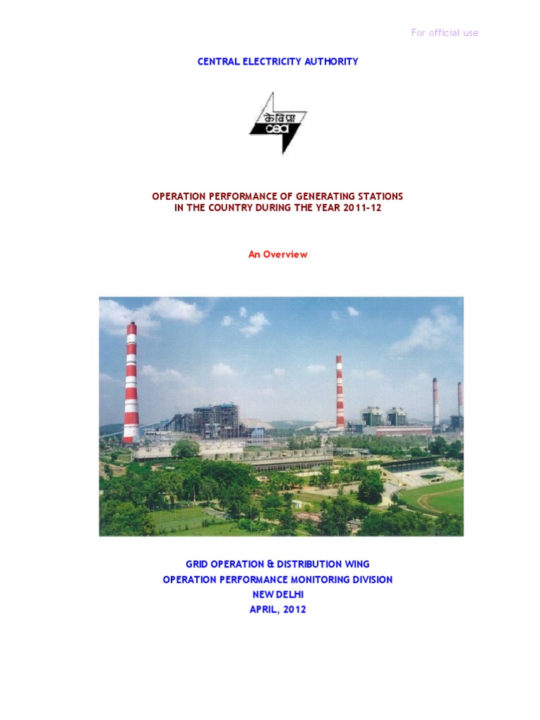 Central Electricity Authority: Operation Performance of Generating ...