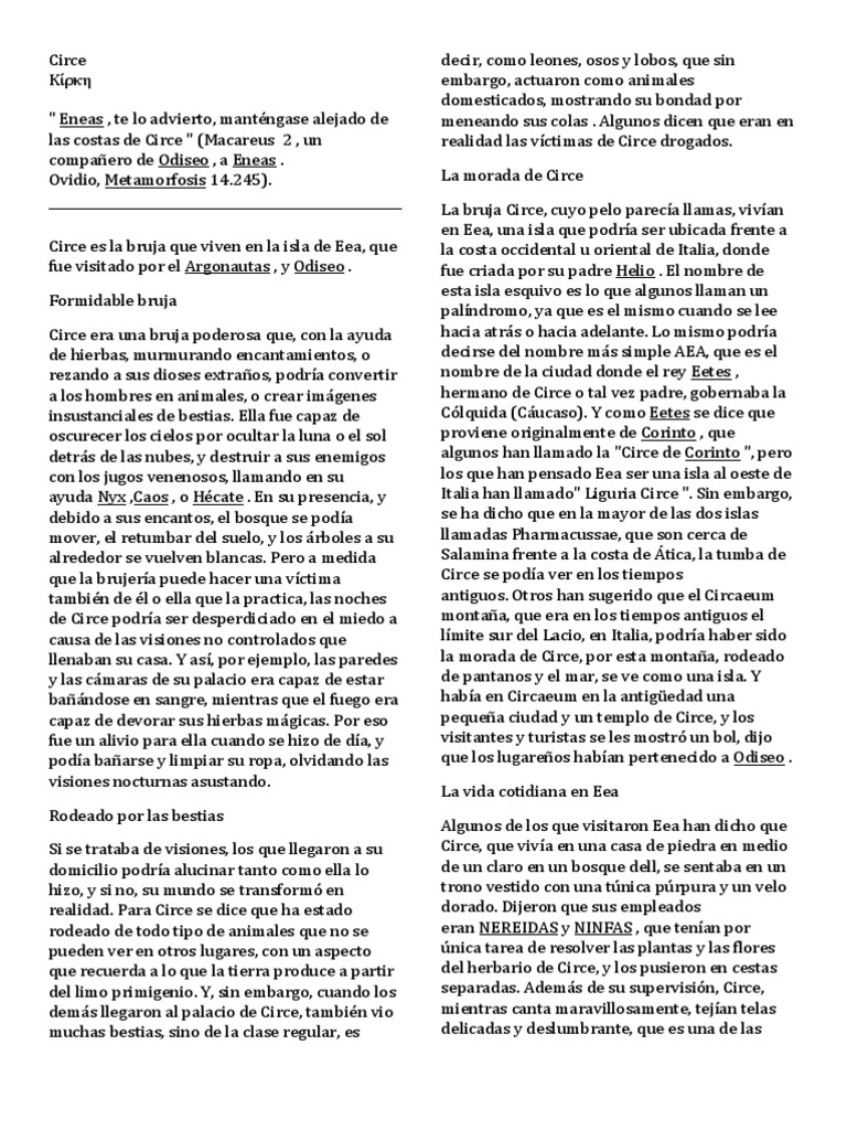 Circe | PDF | Jason | Odiseo