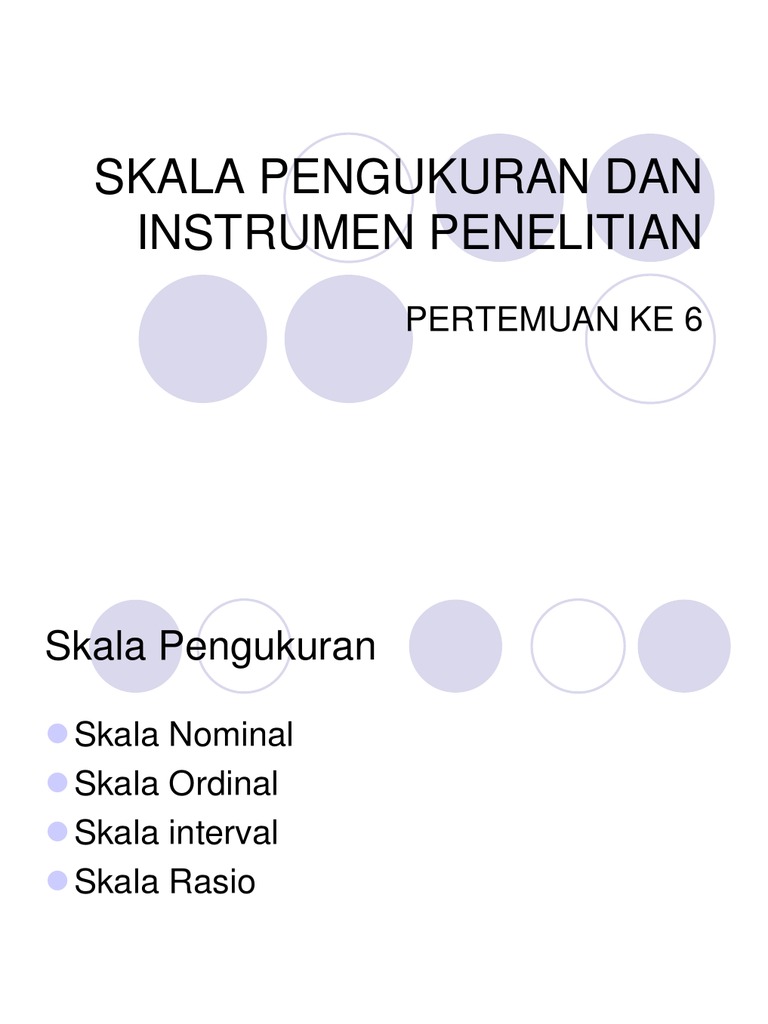 Skala Pengukuran Dan Instrumen Penelitian | PDF
