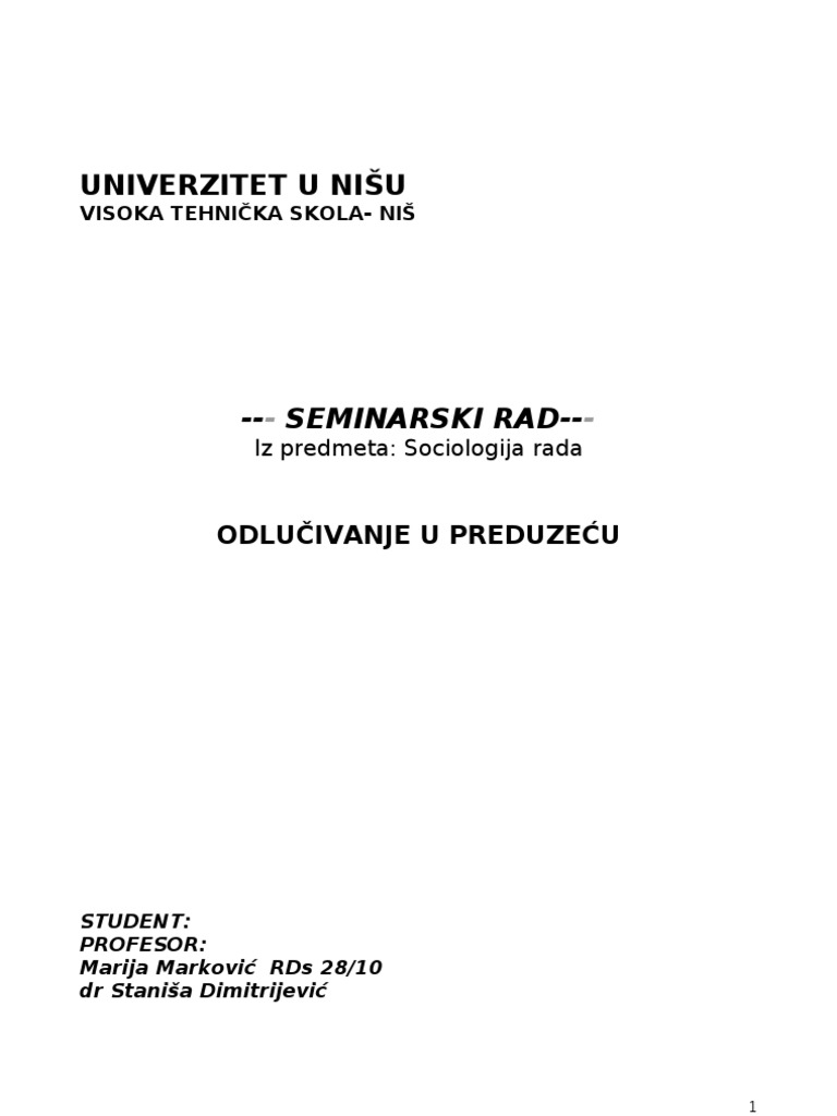 Seminarski Rad | PDF