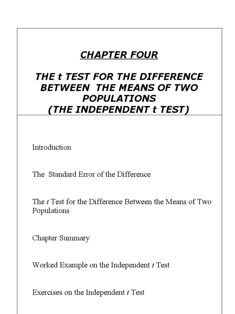 Independent t-Test Explained | PDF | Student's T Test | Standard Error