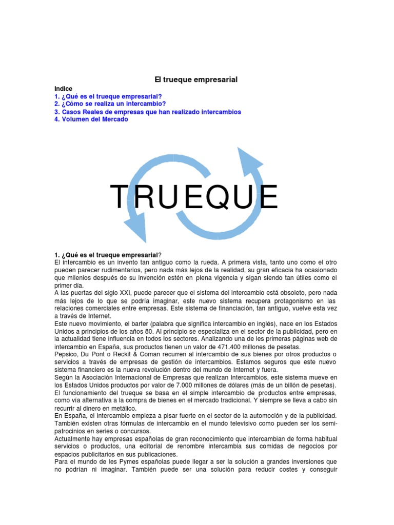 El Trueque Empresarial | PDF | Permuta | Publicidad