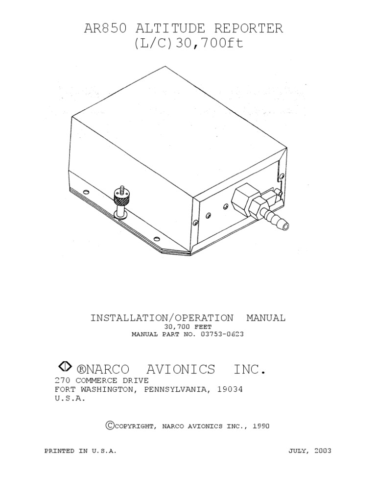 AR850 15pin Manual 1 | PDF | Altimeter | Electrical Connector