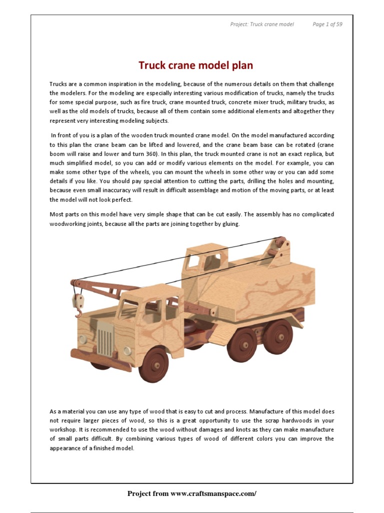 Truck Crane Model Plan | PDF | Art | Computers