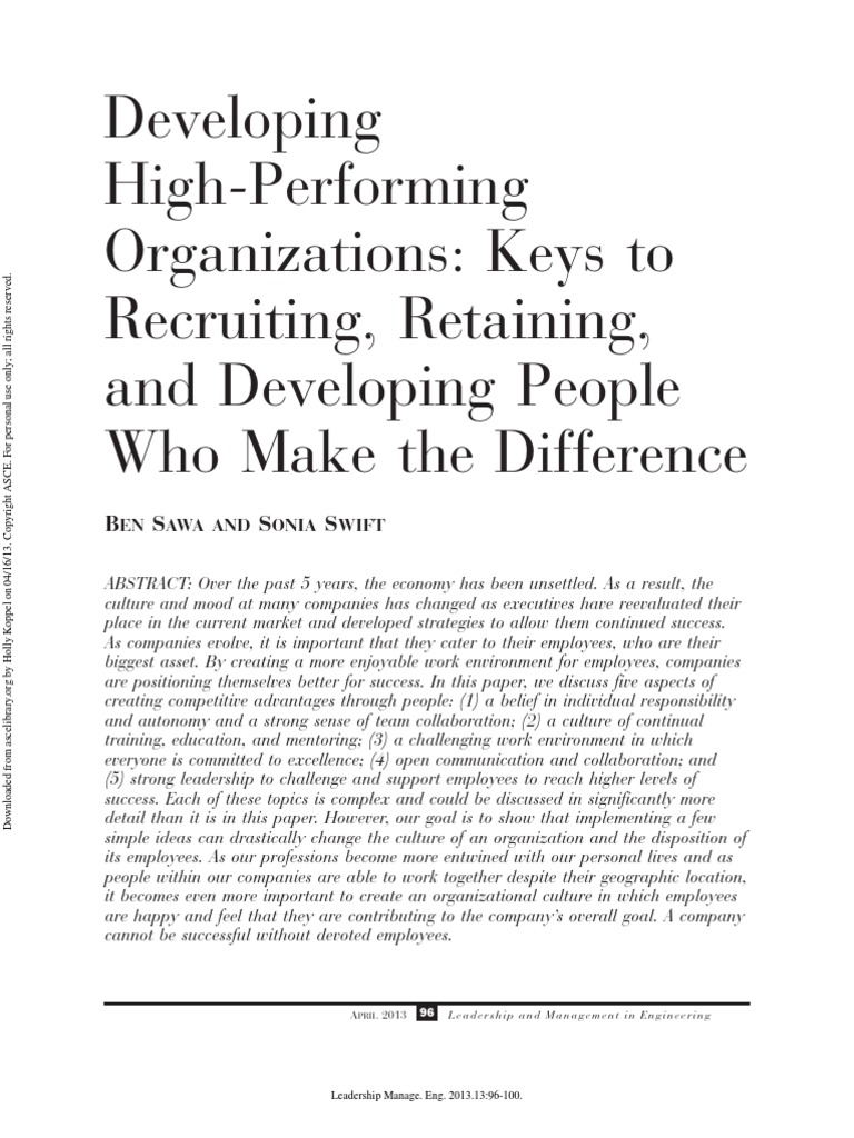Ben Sawa & Sonia Swift Article in ASCE's April Edition of Leadership ...
