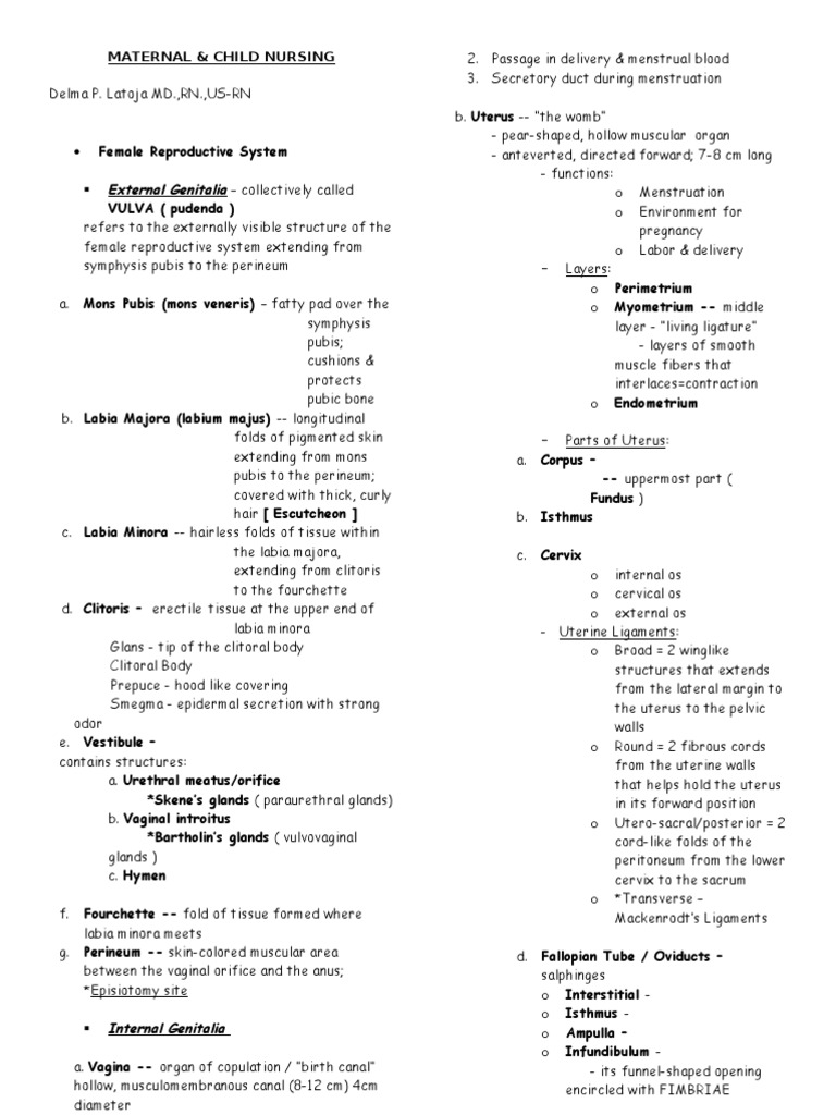 Ob Notes Edited | PDF | Menstrual Cycle | Childbirth