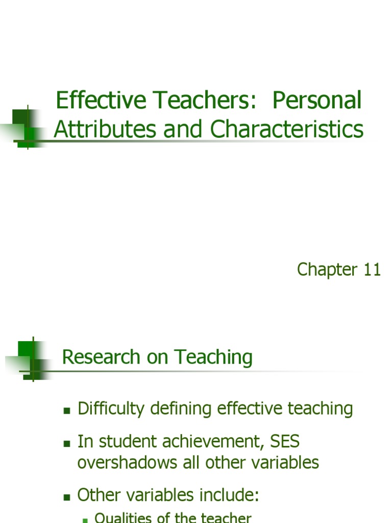 Effective Teachers: Personal Attributes and Characteristics | PDF ...