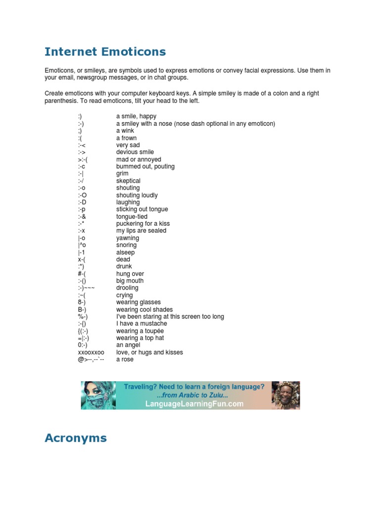 Internet Research - 1 Internet Emoticons | PDF | Cyberspace | Human ...