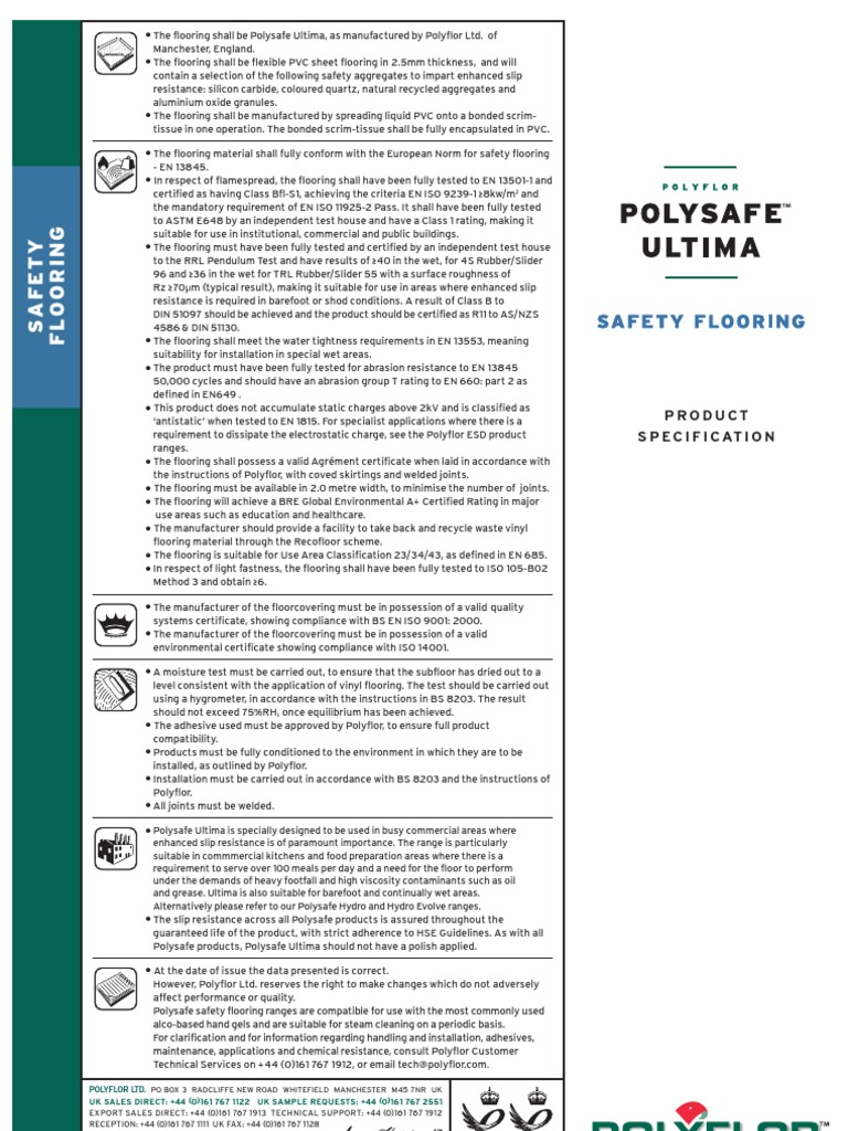 Polysafe Ultima PS | PDF | Flooring | Polyvinyl Chloride