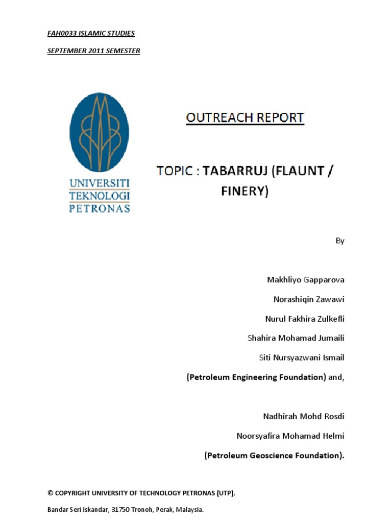 Tabarruj by Foundation in Engineering Department (UTP) | PDF | Hadith ...