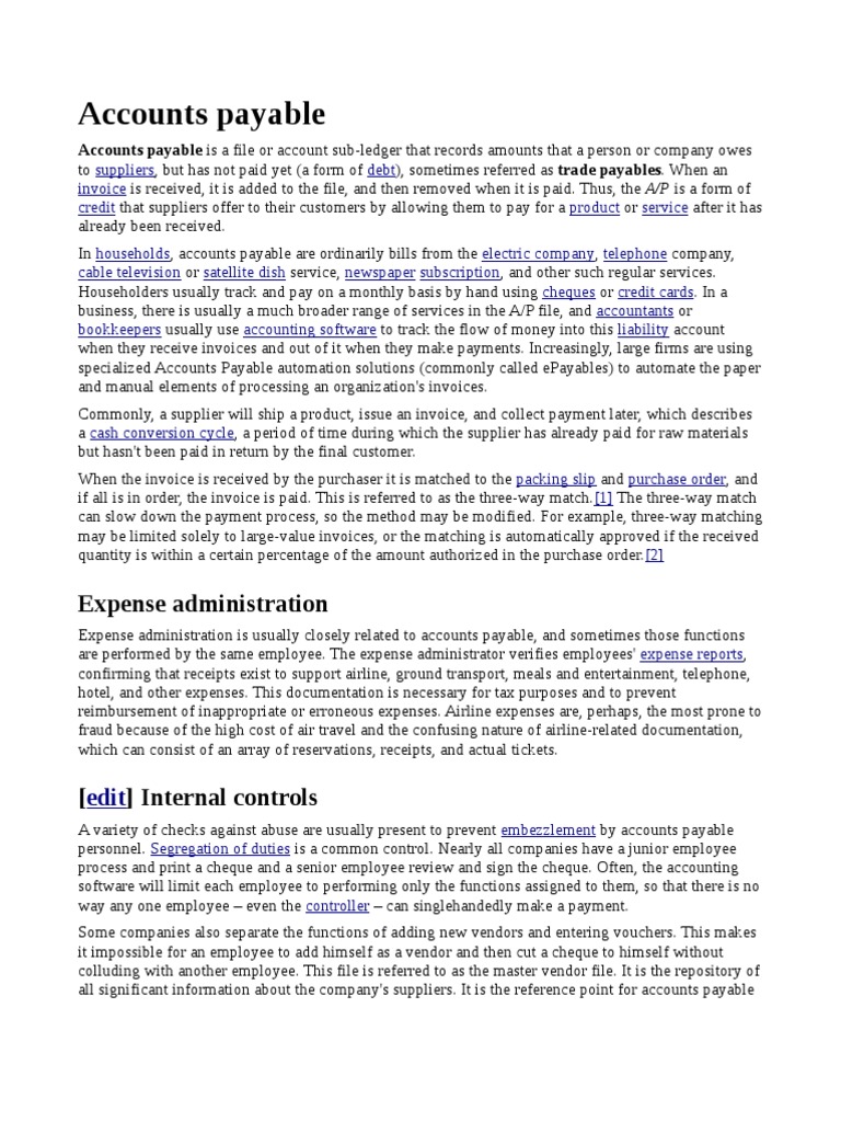 AP Accounts Payable 1 | PDF | Accounts Payable | Accounting