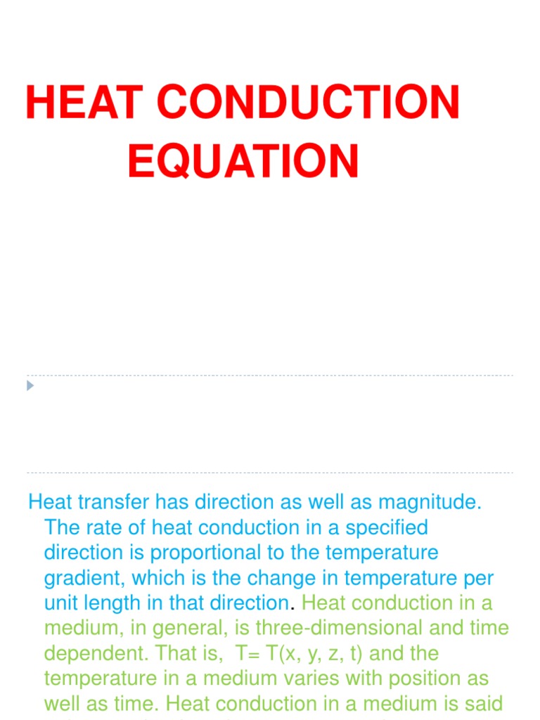 Heat Conduction Equation | PDF | Thermal Conduction | Heat Transfer