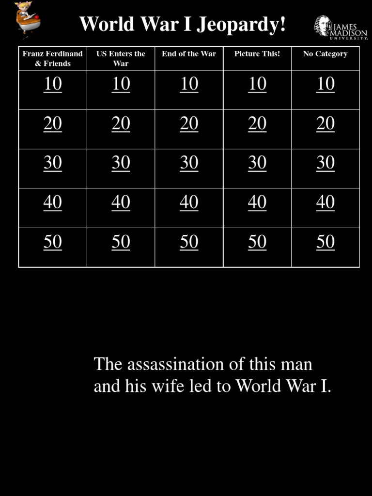 World War I Jeopardy Game Questions | PDF