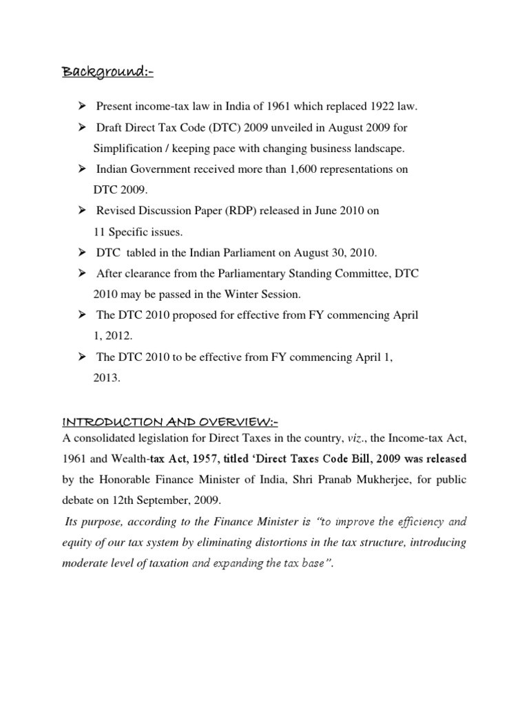 Direct Tax Code | PDF | Capital Gains Tax | Expense