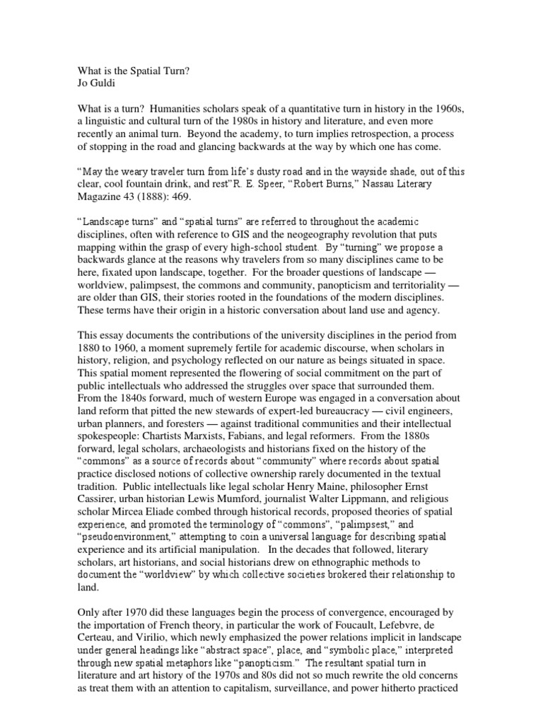 What Is The Spatial Turn | PDF | Geography | Geographic Information System