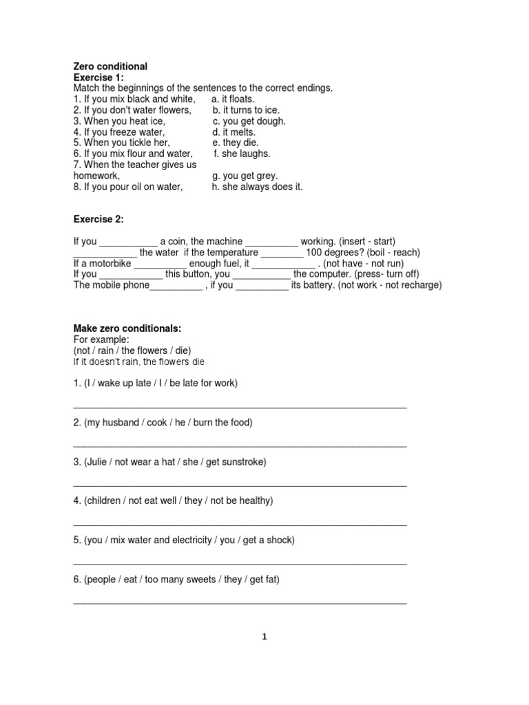Zero and First Conditional | PDF | Nature