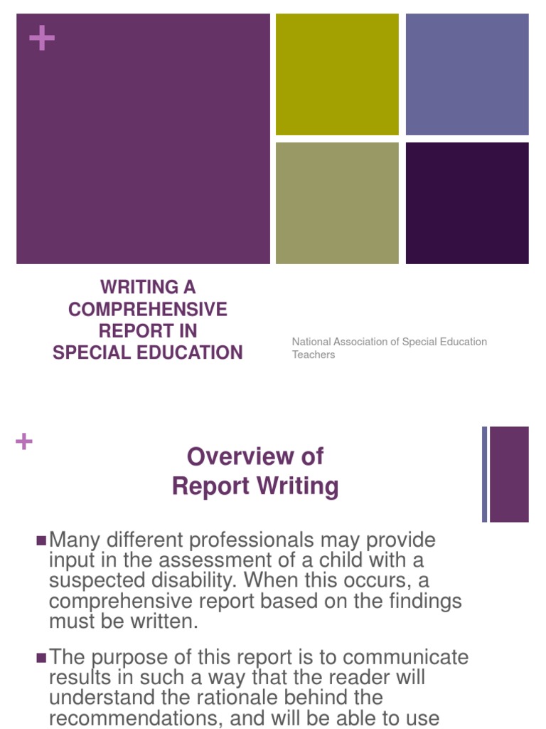 Writing a Comprehensive Report | Test (Assessment) | Reading (Process)