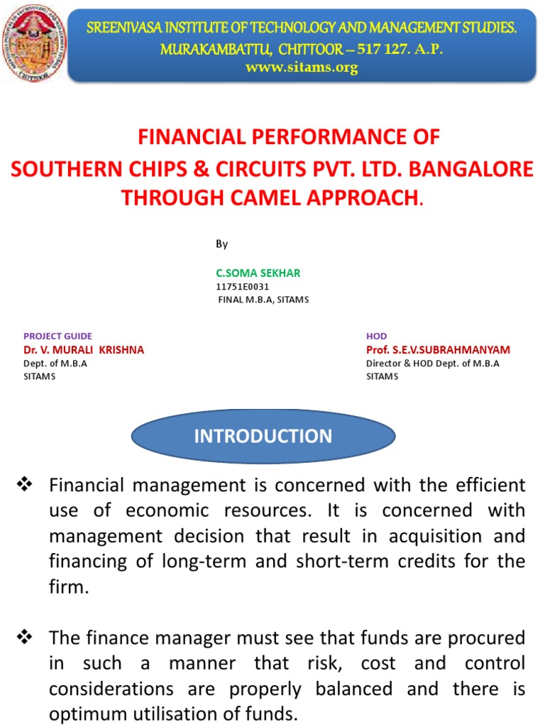 Financial Performance of Southern Chips & Circuits Pvt. Ltd. Bangalore ...