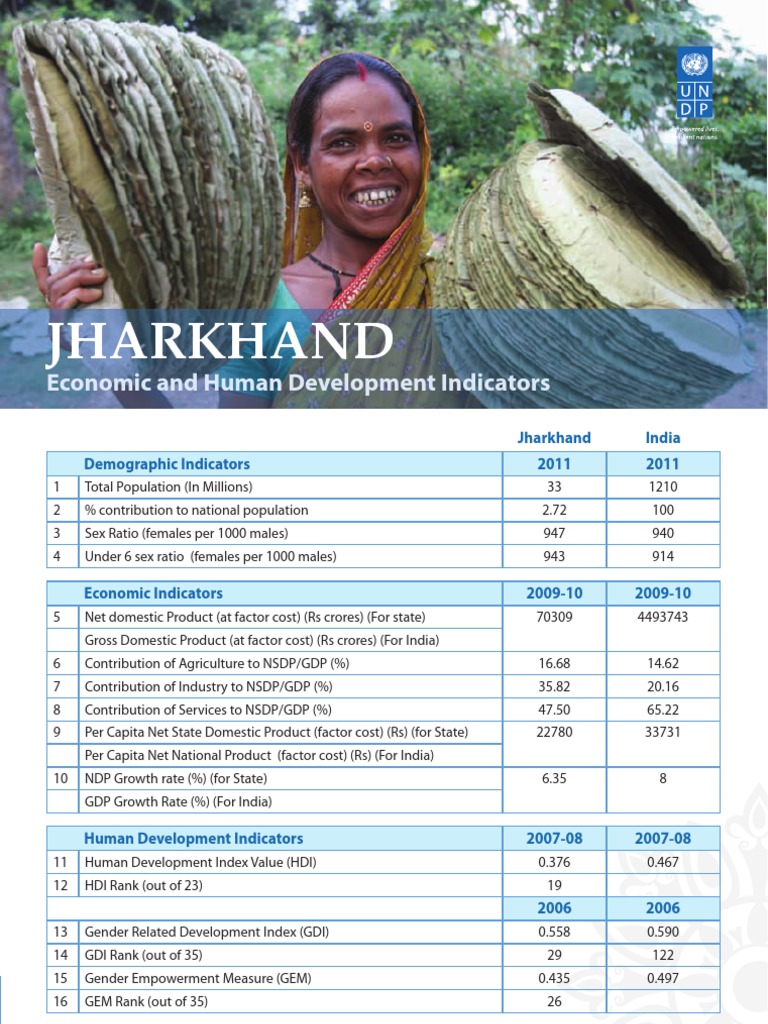 Jharkhand - Factsheet HDI 2009 | PDF | Human Development Index | Gross ...