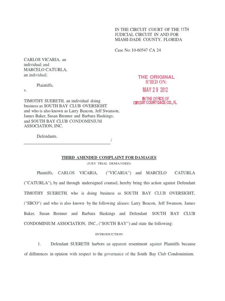 Third Amended Complaint For Damages (Jury Trial Demanded) | PDF ...