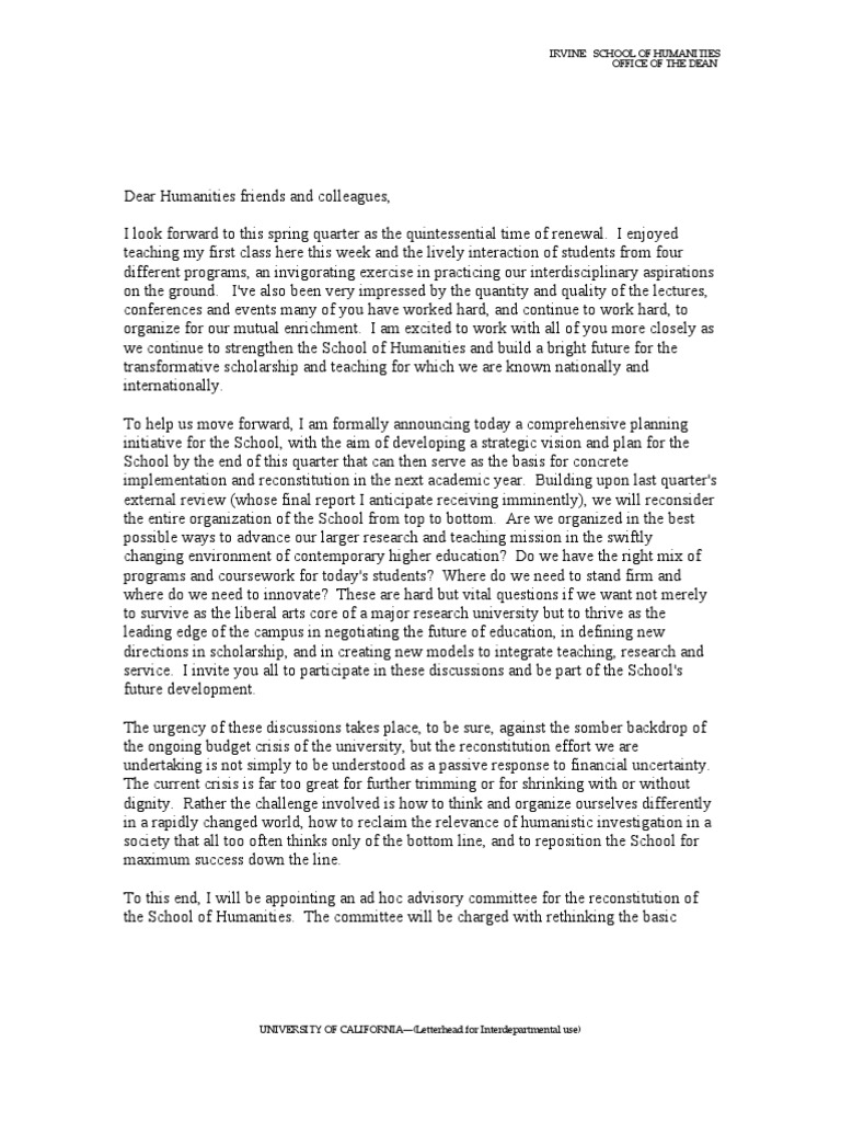 Spring Memo 2013 | PDF | Provost (Education) | Academia