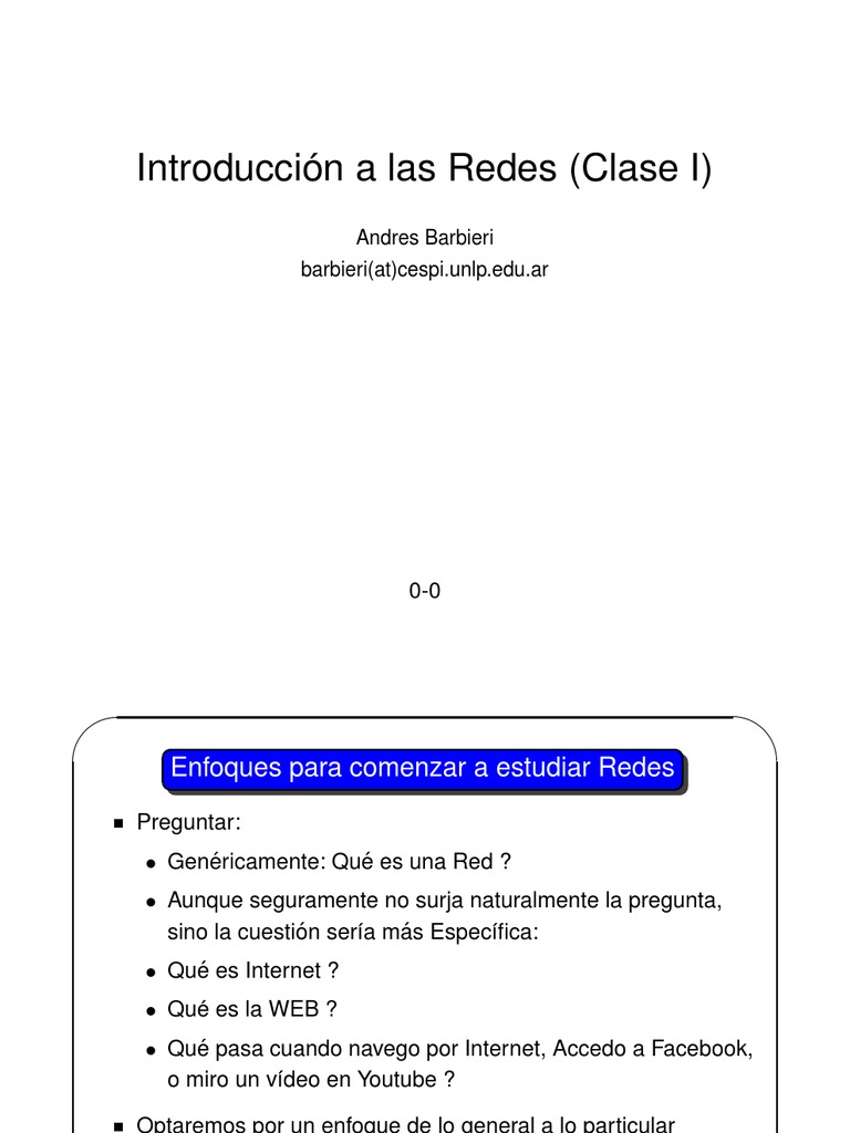 Redes Clase 1 | PDF | Red de computadoras | Modelo osi