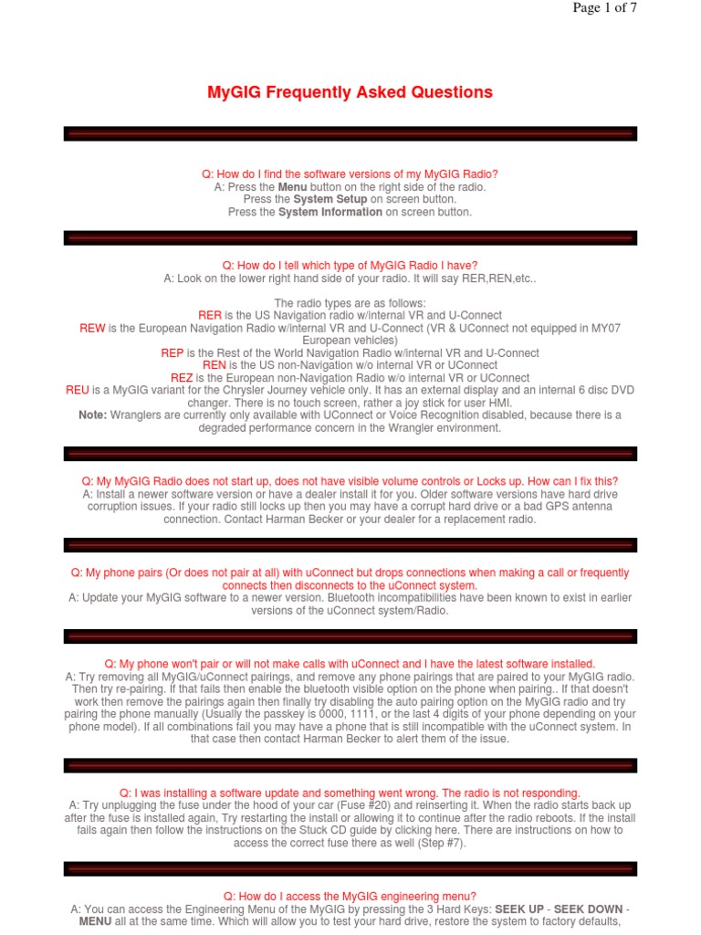 Frequently Asked Questions About MyGIG Radios: Troubleshooting and ...