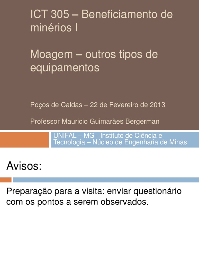 05c. Moagem - SAG, HPGR e Outros Tipos de Moinhos | PDF | Sólidos ...