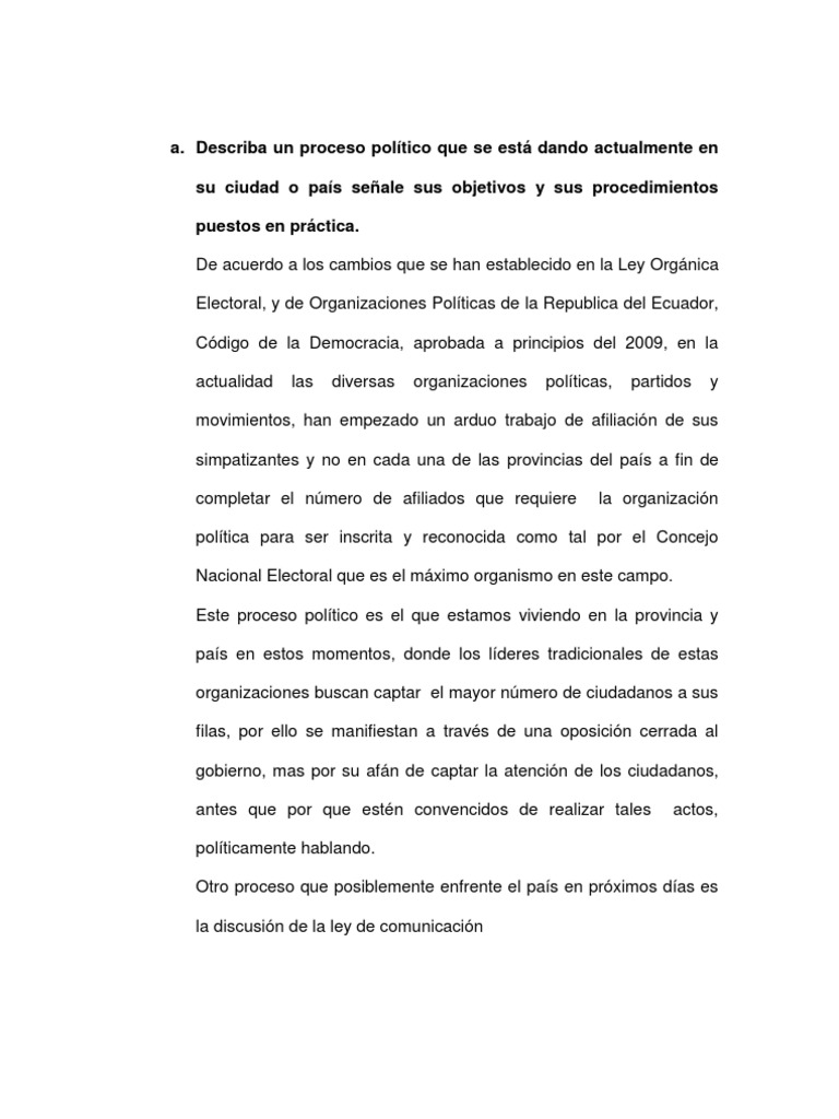 Proceso Politico en El País | PDF