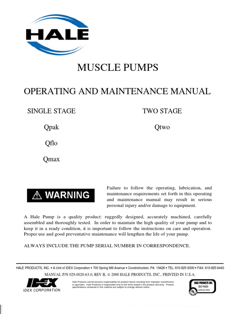 Hale Pump Manual QMAX QFLO | PDF | Transmission (Mechanics) | Pump