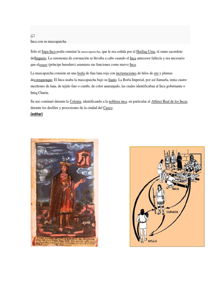 Inca Con Su Mascapaicha | PDF | Ciencias sociales | Clásicos