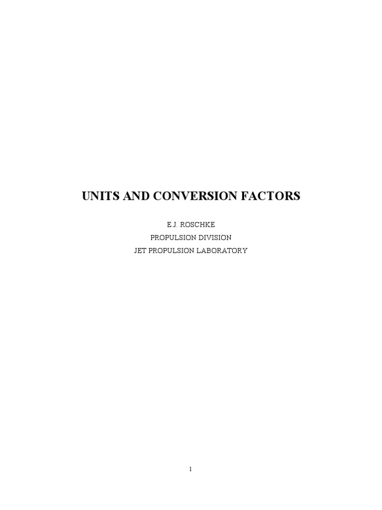 Units and Conversion Factors | PDF | Gases | Physical Quantities