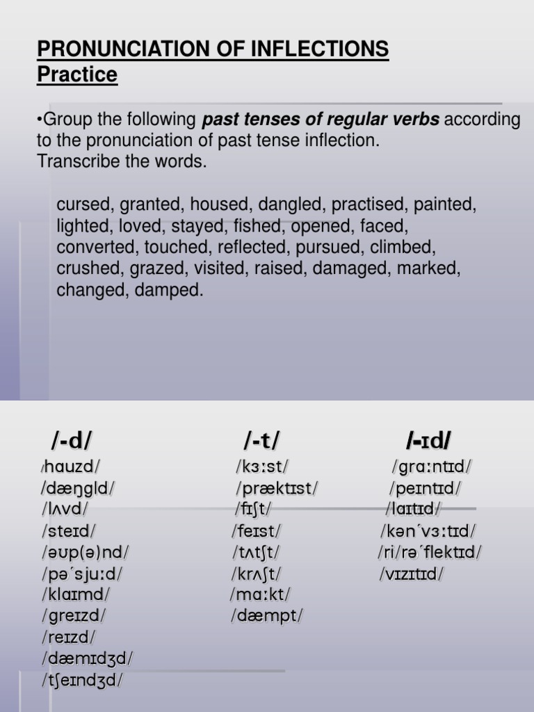 Pronunciation of Inflections | PDF