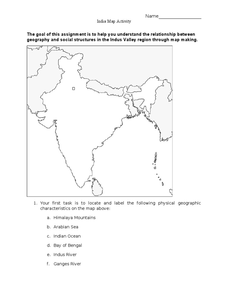 Ancient India Map Activity | PDF