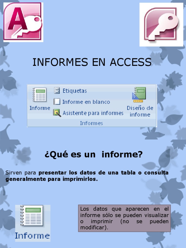 Informes en Access | PDF | Point and Click | Tabla (base de datos)