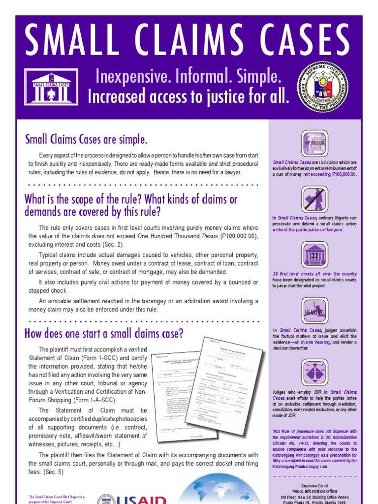 Small Claims Poster | PDF | Separation Of Powers | Lawsuit