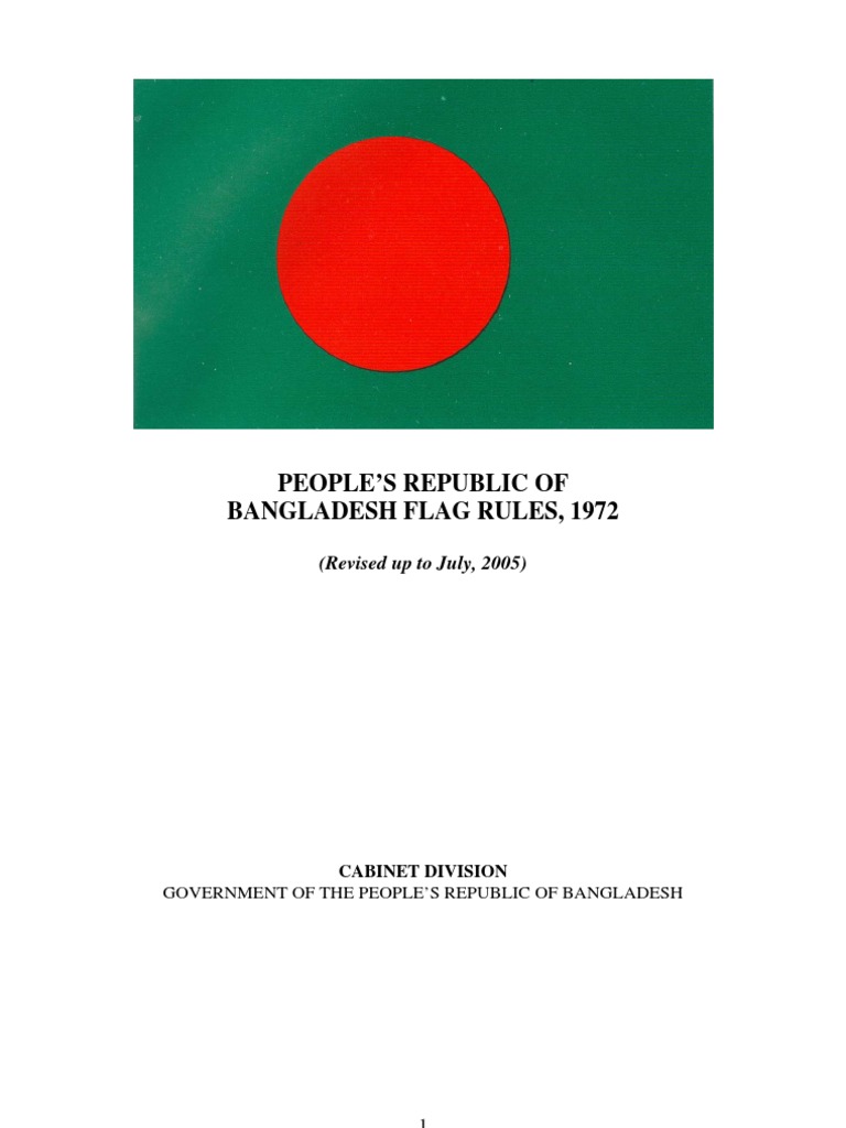 Bangladesh National Flag Rules 1972 | PDF | Flag | Diplomatic Mission