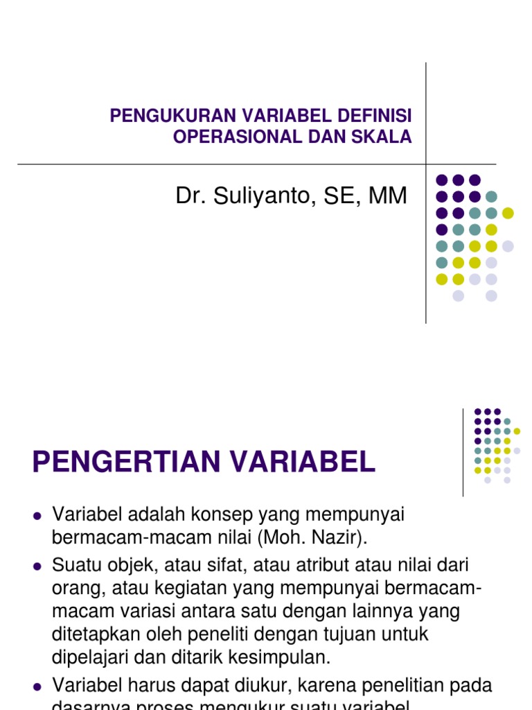 Pengukuran Variabel Definisi Operasional Dan Skala | PDF | Karier ...