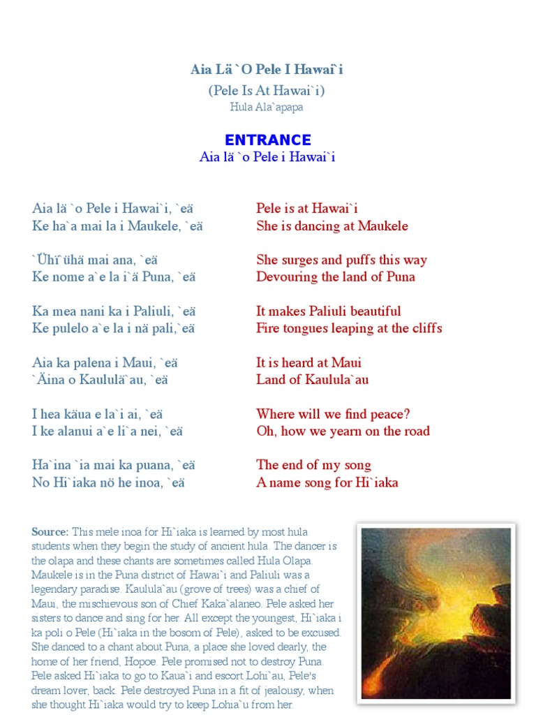 Aia Lä `O Pele: Hula and Mythology | PDF | Hawaii