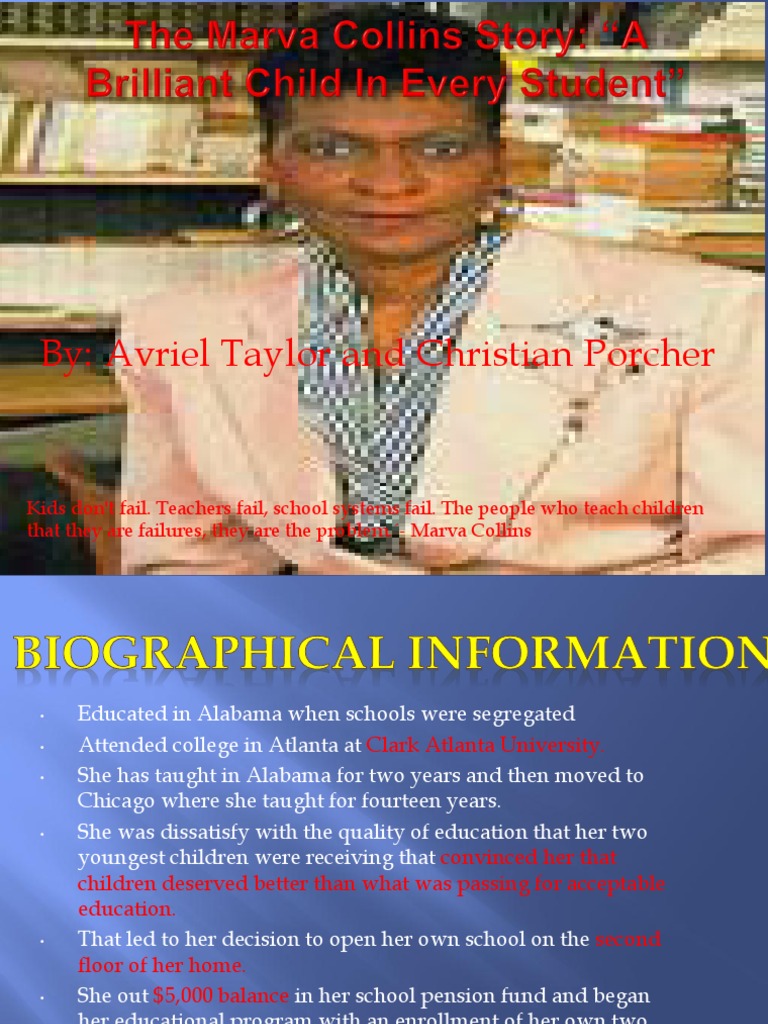 Marva Collins: Innovator in Education | PDF | Teachers | Cognition