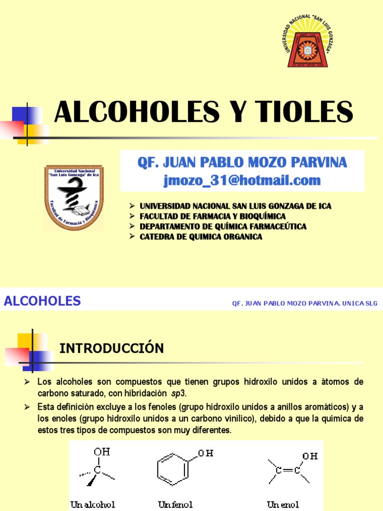 Alcoholes y Tioles | Tiol | Cetona