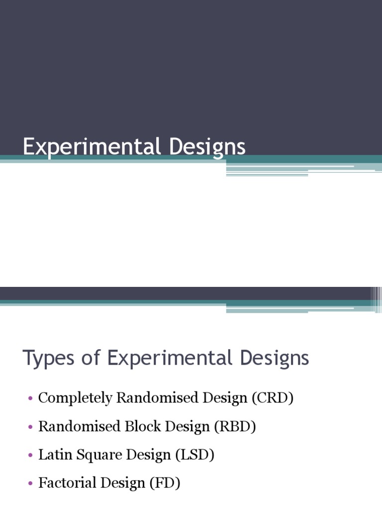 Experimental Designs | PDF | Analysis Of Variance | Statistics