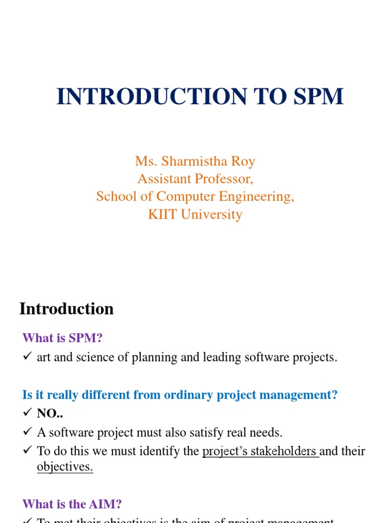 INTRODUCTION TO SPM - New - PPSX | Download Free PDF | Software ...