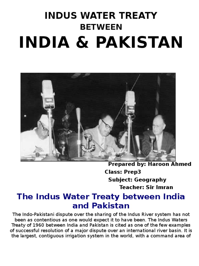 The Indus Water Treaty Between India and Pakistan | PDF | Indus River ...