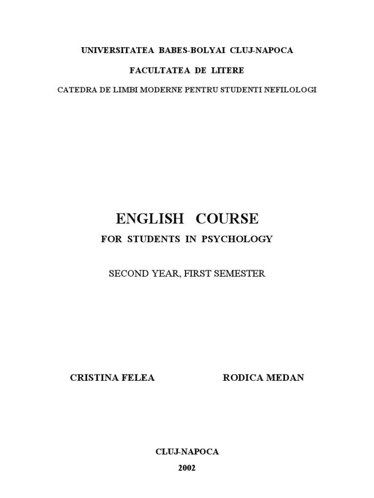 English Course for Psychology Students | PDF | Test (Assessment ...