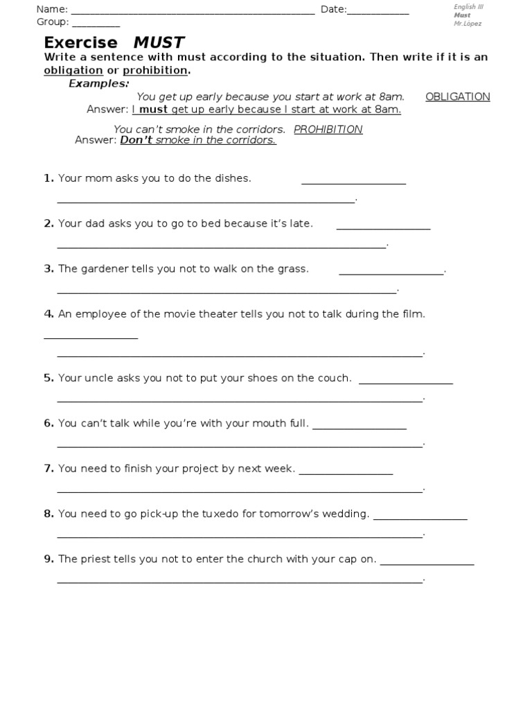 Exercise MUST - Site | PDF