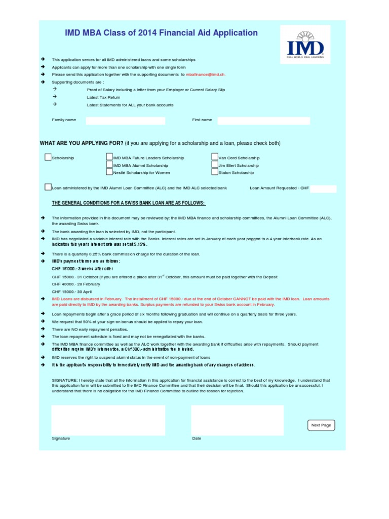 Financial Aid Application | PDF