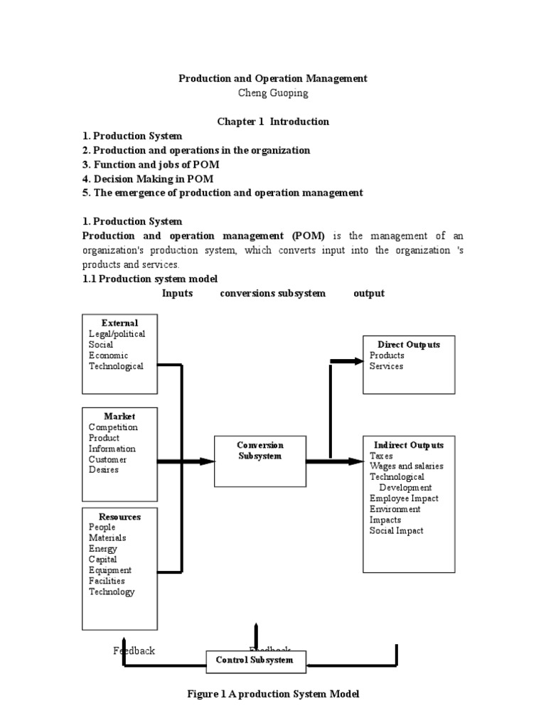 Chapter 1 Production and Operation Management | PDF | Operations ...